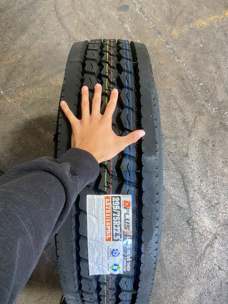 Set of 8 Tires 295/75R22.5 Dplus LS751 Drive Closed Shoulder 16 Ply – Fleet Tire Supply